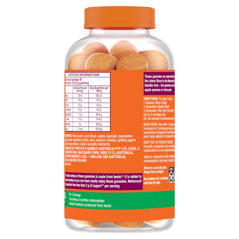 Buy Metamucil Fibre 120 Gummies Online at Chemist Warehouse®