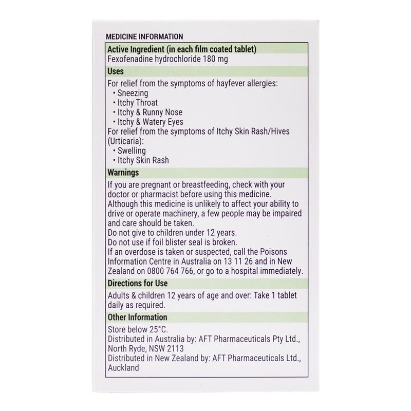 Buy Fexaclear 180mg 70 Tablets Online at Chemist Warehouse®