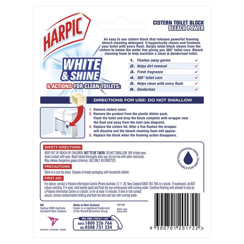 Buy Harpic White & Shine Toilet Cistern Cleaner Twin Pack 2 x 50g ...
