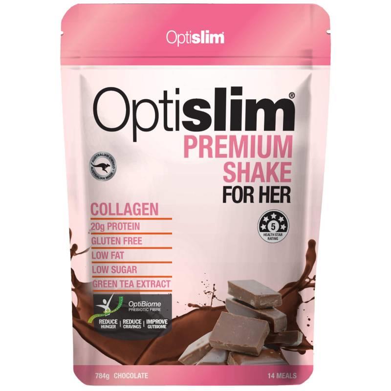 Buy Optislim For Her Premium Chocolate 784g Pouch Online at Chemist ...
