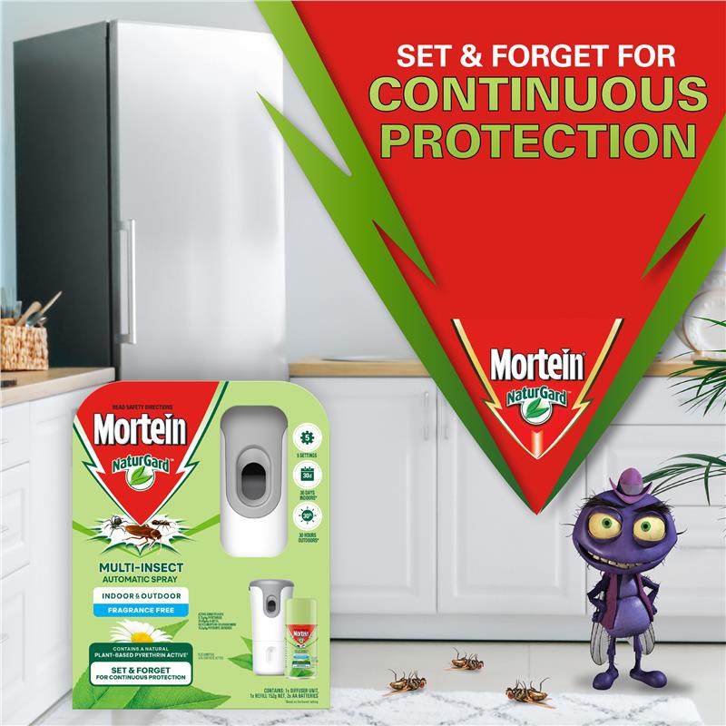 Buy Mortein NaturGard Multi-Insect Automatic Spray Kit Fragrance Free ...
