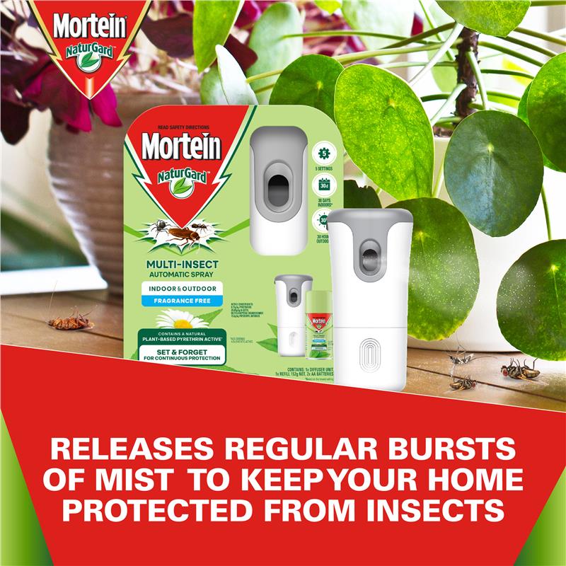 Buy Mortein NaturGard Multi-Insect Automatic Spray Kit Fragrance Free ...