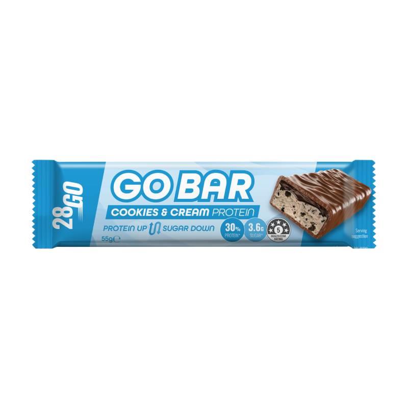 Buy 28GO Go Bar Cookies & Cream Protein Bar 55g Online at Chemist ...