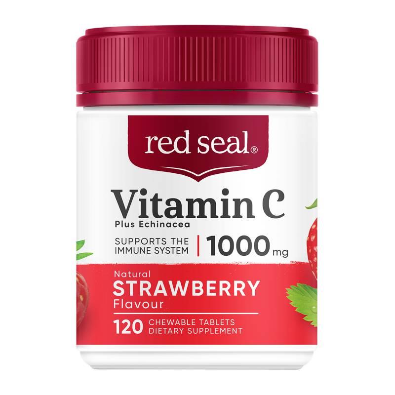Buy Red Seal Vitamin C + Echinacea 1,000mg Strawberry 120 Tablets ...