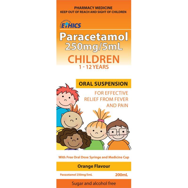 Buy Ethics Paracetamol 250mg/5ml Oral Suspension 200ml OTC Online at ...