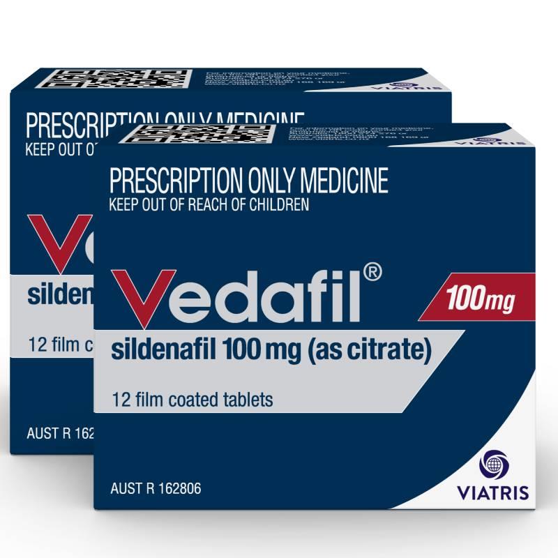 Buy Vedafil 100mg Tablets 24 (2 x 12) - Sildenafil Online at Chemist ...