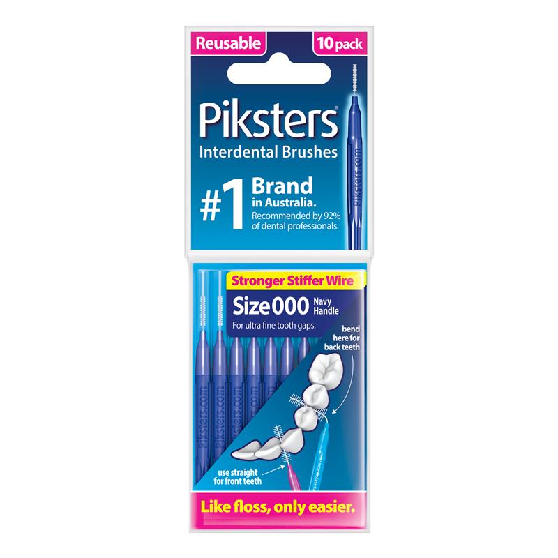 Buy Piksters Interdental Brushes Size 000 Navy Blue 10 Pack Online at ...