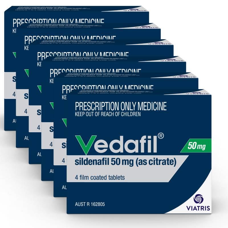 Buy Vedafil 50mg Tablets 24 (6 x 4) - Sildenafil Online at Chemist ...