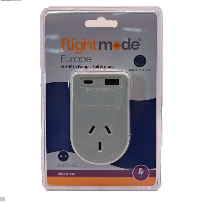 Buy Flightmode Travel Adaptor With USB C Port Europe & Bali Online at ...
