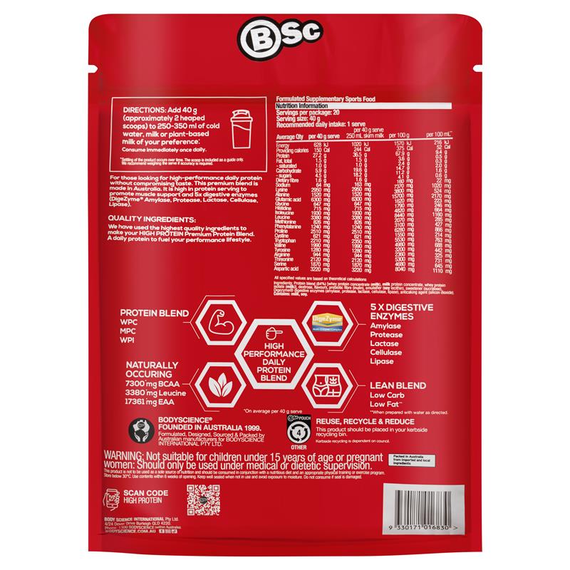 Buy BSc High Protein Vanilla 800g Online at Chemist Warehouse®