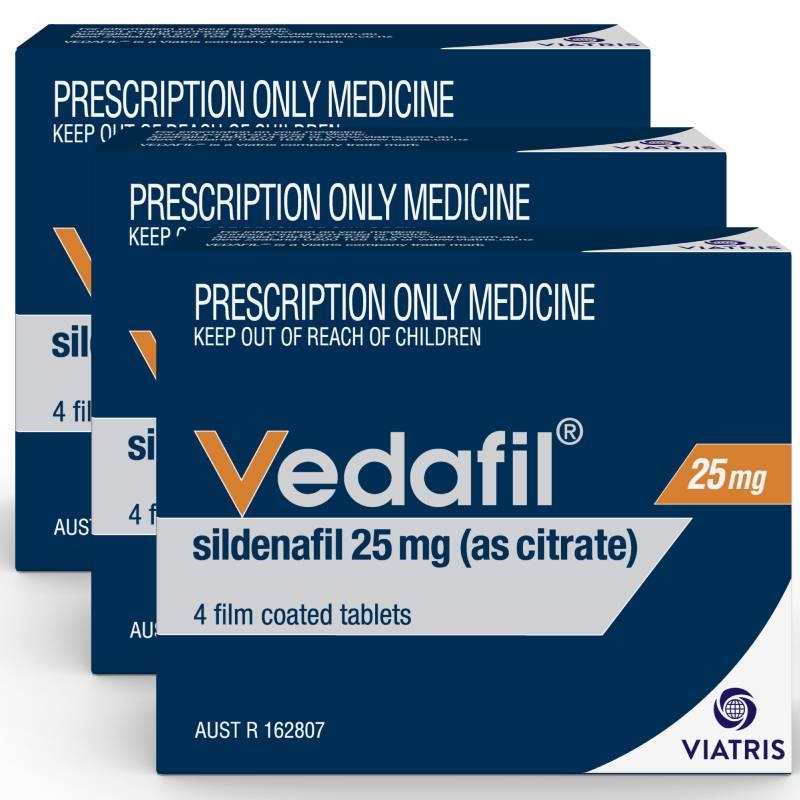 Buy Vedafil 25mg Tablets 12 (3 x 4) - Sildenafil Online at Chemist ...