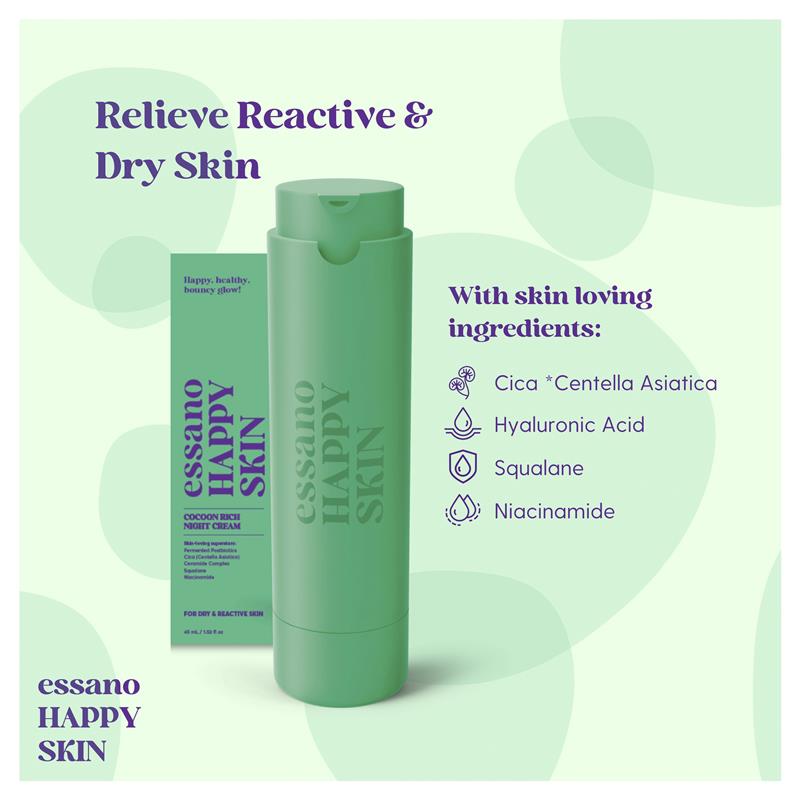 Buy Essano Happy Skin Cocoon Rich Night Cream 45ml Online at Chemist ...