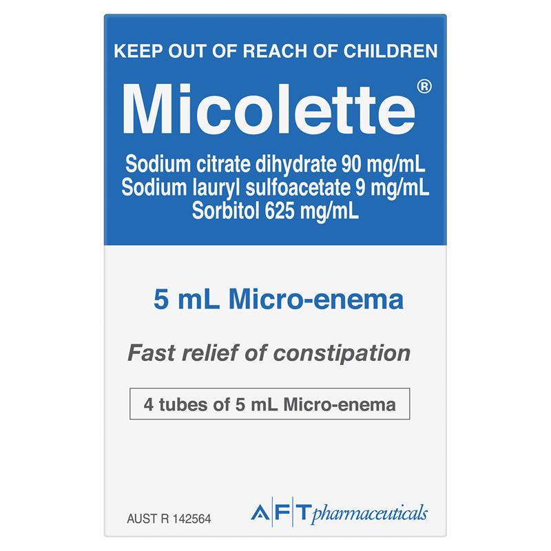 Buy Micolette Enema Tubes 5ml 4 Pack Online at Chemist Warehouse®