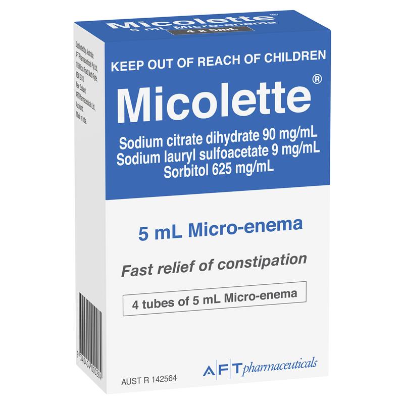 Buy Micolette Enema Tubes 5ml 4 Pack Online at Chemist Warehouse®