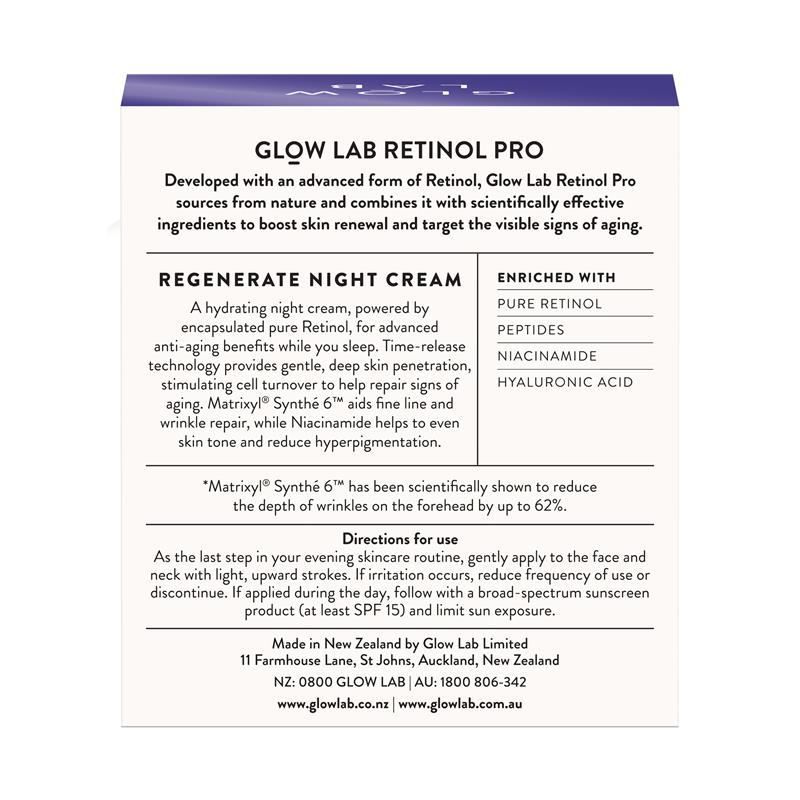 Buy Glow Lab Retinol Pro Regenerate Night Cream 50g Online at Chemist ...
