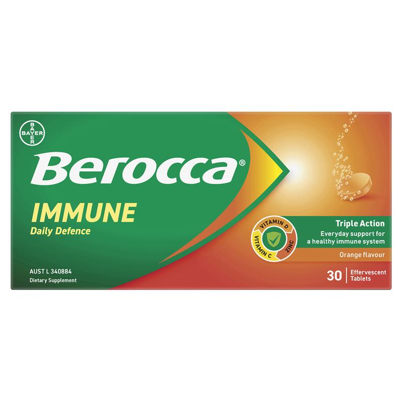 Buy Berocca Immune Daily Defence Orange 30 Effervescent Tablets Online ...