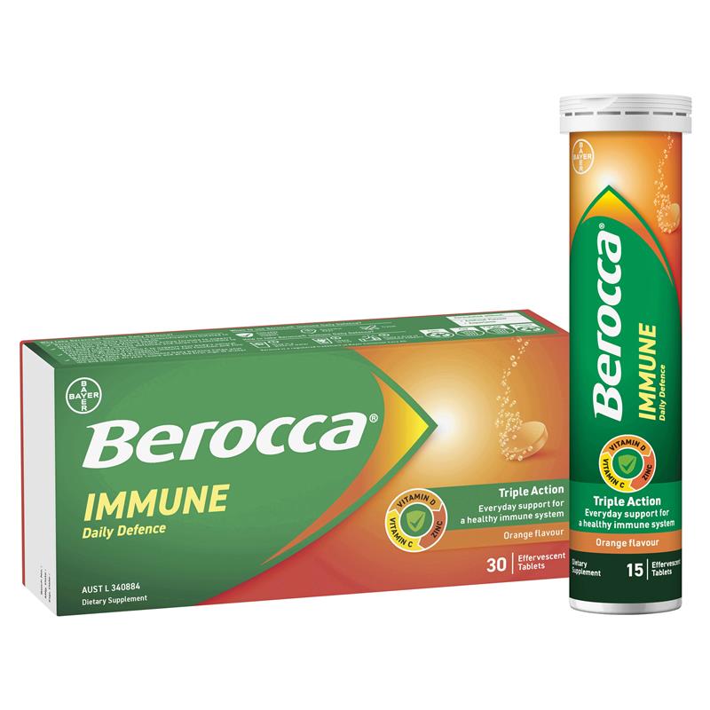 Buy Berocca Immune Daily Defence Orange 30 Effervescent Tablets Online ...