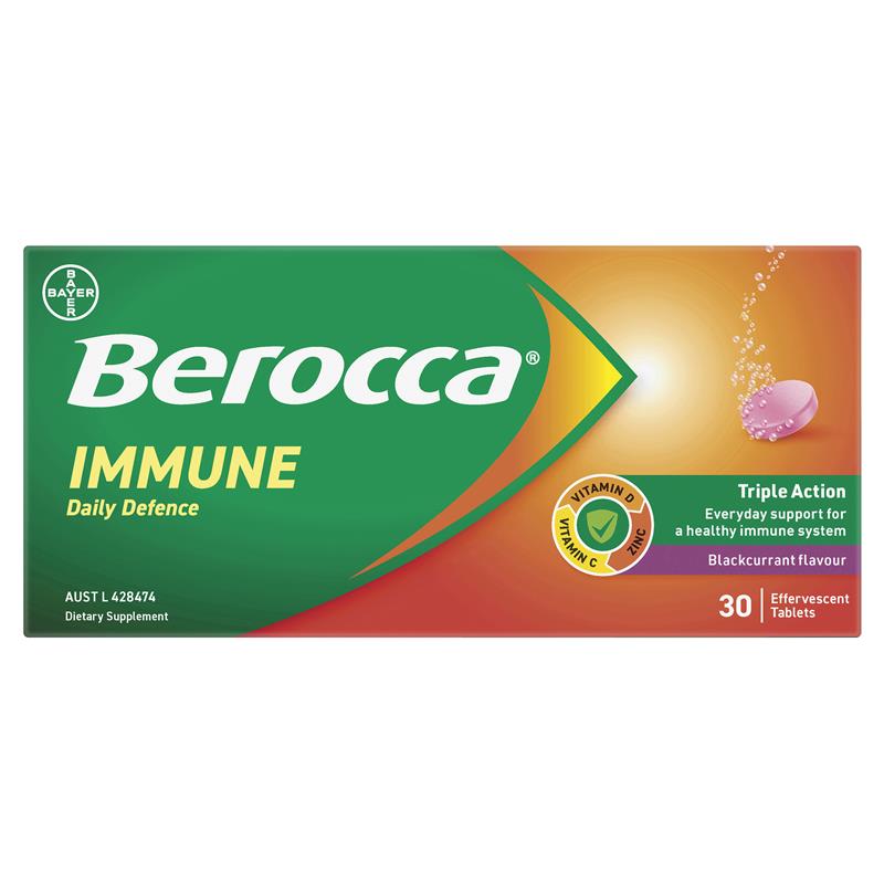 Buy Berocca Immune Daily Defence Blackcurrant 30 Effervescent Tablets ...