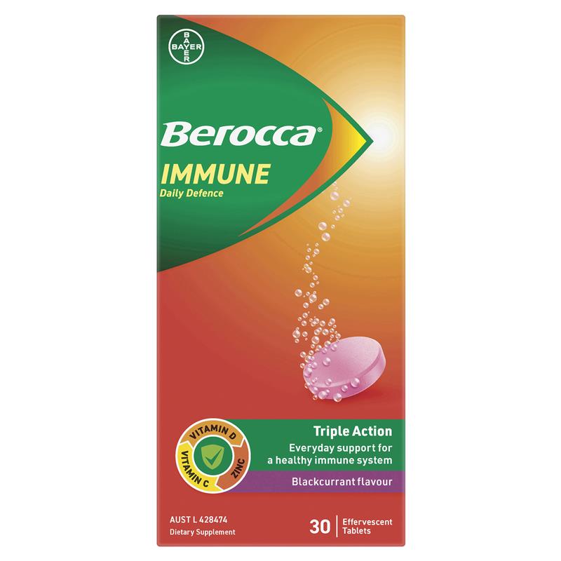 Buy Berocca Immune Daily Defence Blackcurrant 30 Effervescent Tablets ...