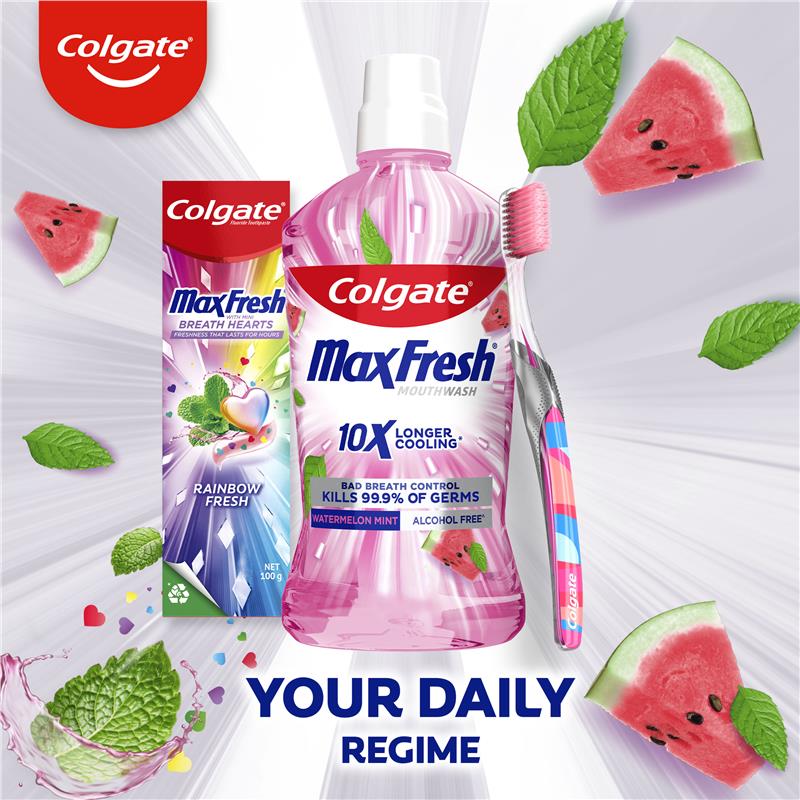 Buy Colgate Mouthwash Max Fresh Watermelon Mint 1 Litre Online at ...