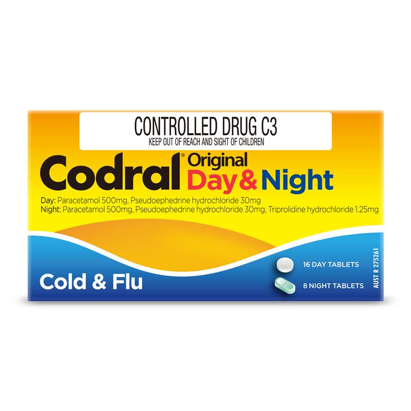 Buy Codral Cold & Flu Original Day & Night PSE 24 Tablets (Pharmacist ...