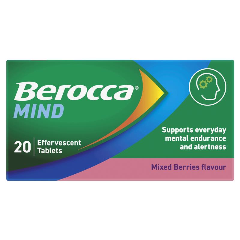 Buy Berocca Mind Mixed Berries 20 Effervescent Tablets Online at ...