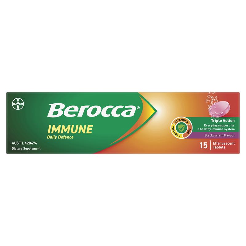 Buy Berocca Immune Daily Defence Blackcurrant 15 Effervescent Tablets ...