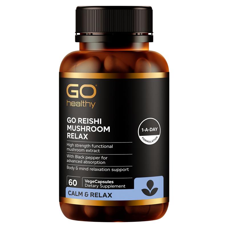Buy GO Healthy Reishi Mushroom Relax 60 Capsules Online at Chemist ...