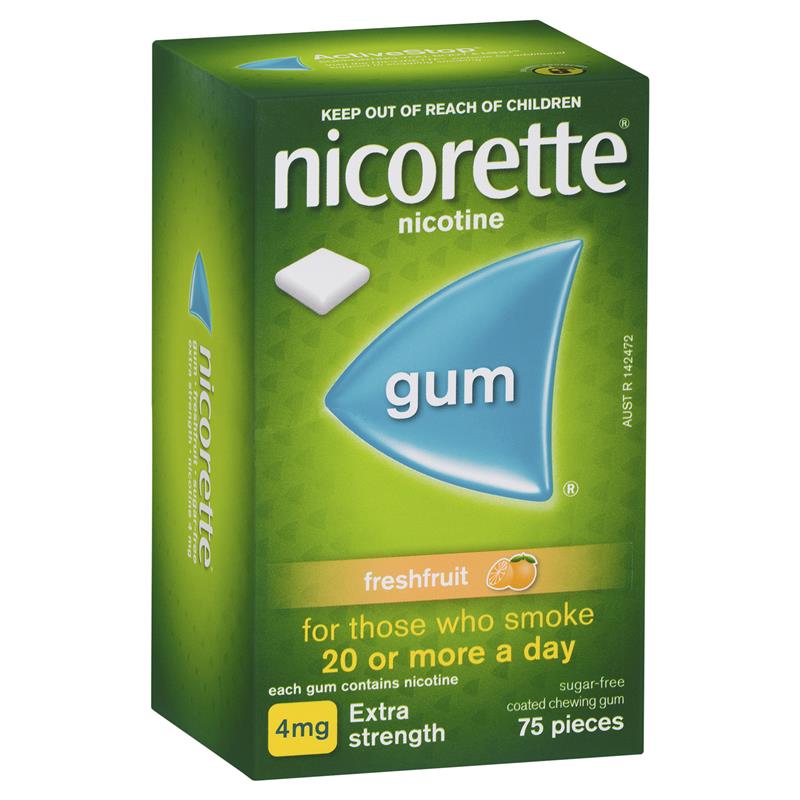 Buy Nicorette Gum 4mg Freshfruit 75 Pieces Online at Chemist Warehouse®
