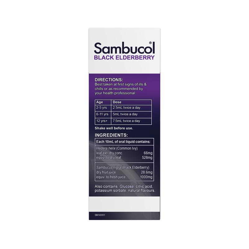 Buy Sambucol Black Elderberry Kids Chesty + Nasal Soothing Syrup 120ml ...