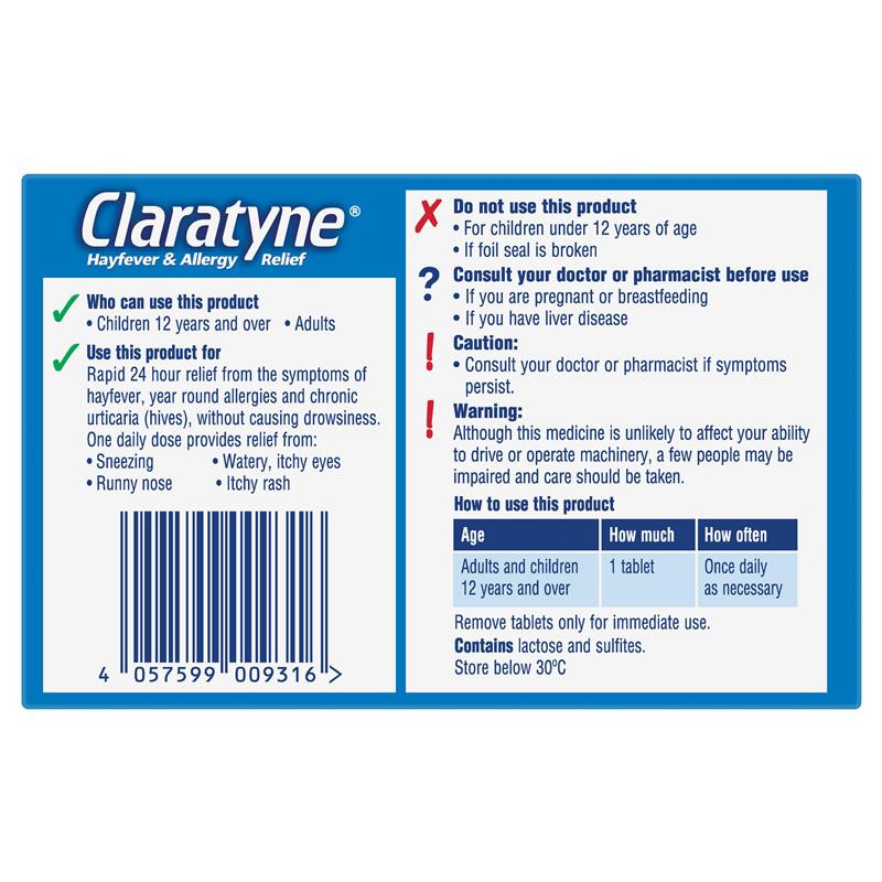 Buy Claratyne 10mg 80 Tablets Online at Chemist Warehouse®