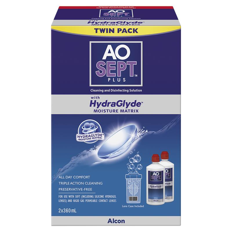 Buy AoSept Plus HydraGlyde Twin Pack 2 x 360ml Online at Chemist Warehouse®
