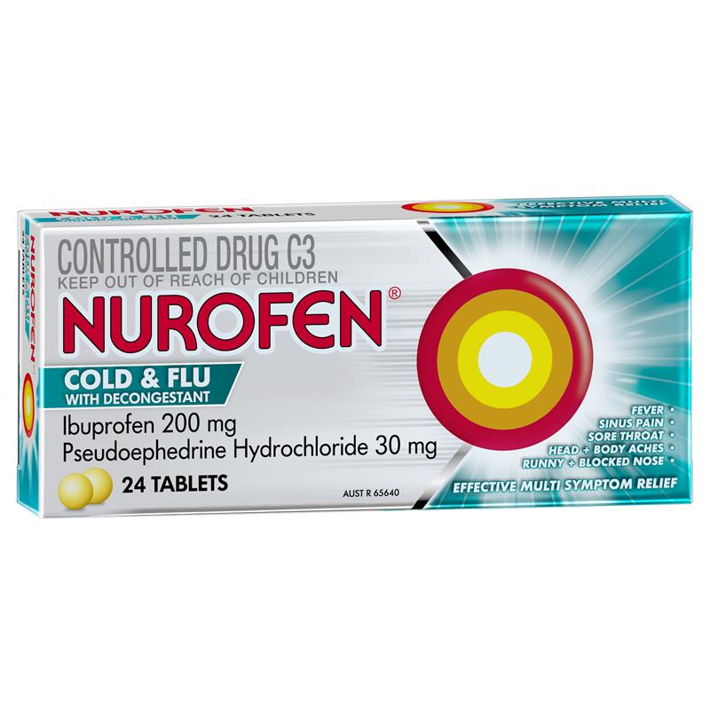 Buy Nurofen Cold & Flu With PSE Decongestant 24 Tablets (Pharmacist ...