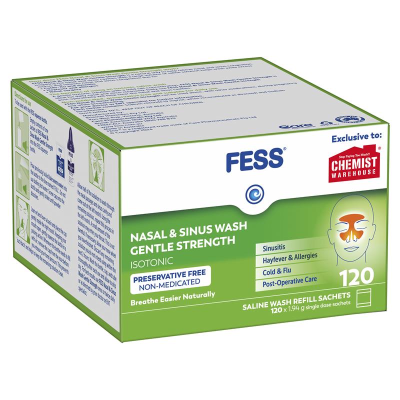 Buy Fess Nasal & Sinus Wash Refill Gentle Strength 120 Sachets ...