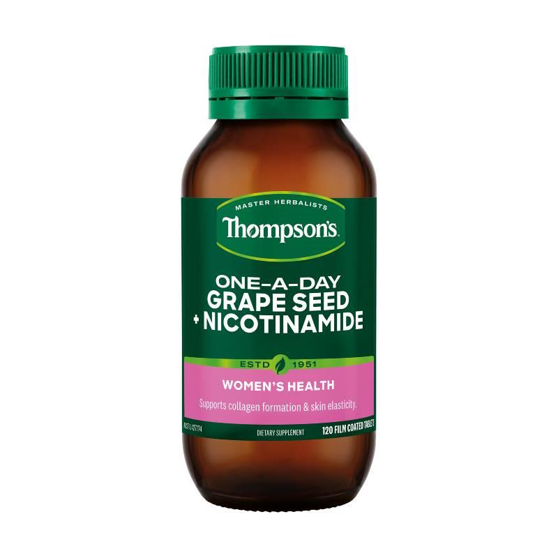 Buy Thompson's One-A-Day Grape Seed + Nicotinamide 120 Tablets Online ...