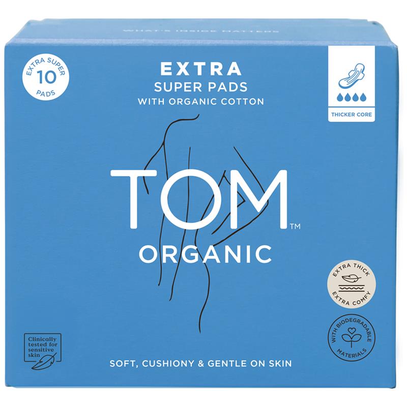 Buy TOM Organic Extra Pads Super Wings 10 Pack Online at Chemist Warehouse®