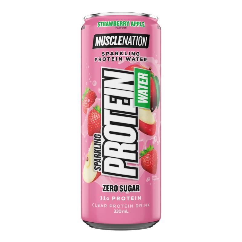 Buy Muscle Nation Sparkling Protein Water Strawberry Apple 330ml Online ...