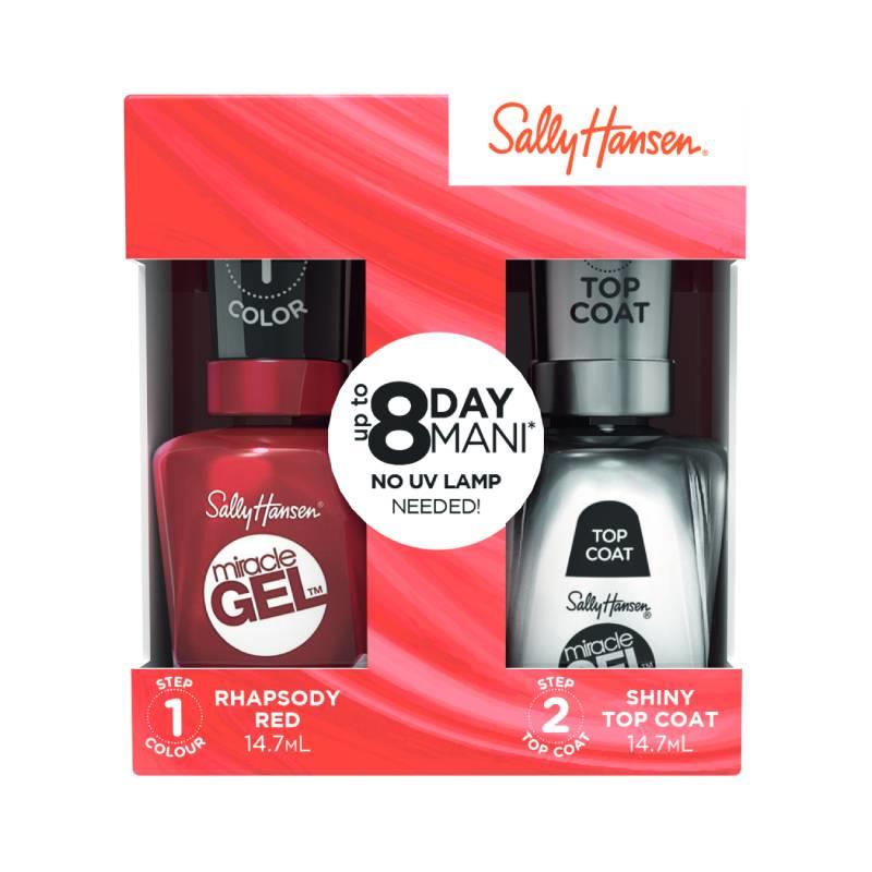 Buy Sally Hansen Miracle Gel Rhapsody Red & Top Coat Duo Pack Online at ...