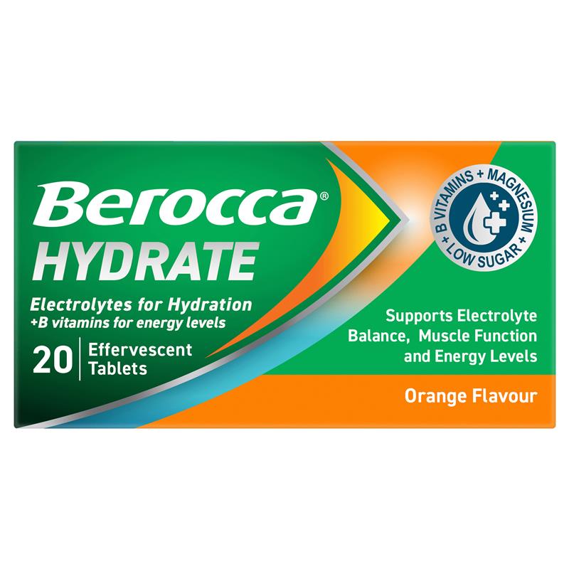 Buy Berocca Hydrate Orange 20 Effervescent Tablets Online at Chemist ...