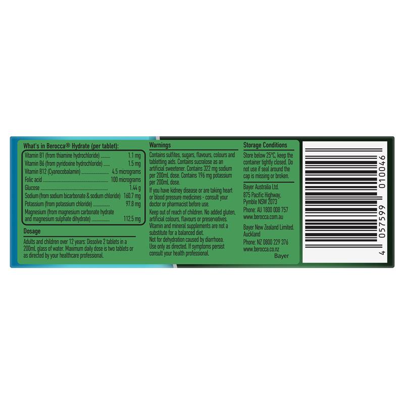 Buy Berocca Hydrate Raspberry Blackcurrant 20 Effervescent Tablets ...
