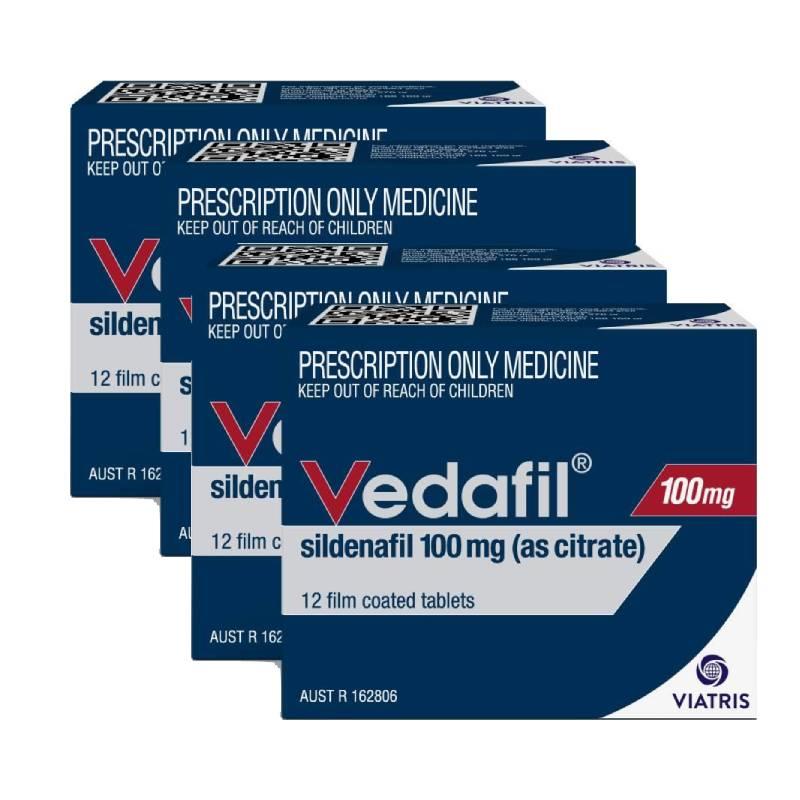 Buy Vedafil 100mg Tablets 48 (4 x 12) - Sildenafil Online at Chemist ...