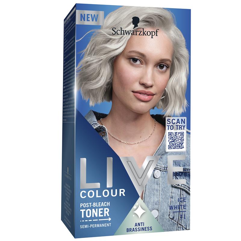 Buy Schwarzkopf Live Colour Semi Permanent Toner Ice White T1 Online at ...