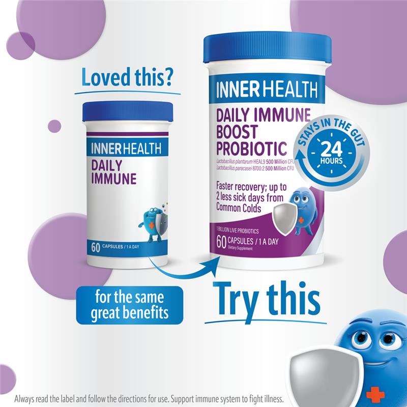 Buy Inner Health Daily Immune Boost Probiotic 60 Capsules Online at ...