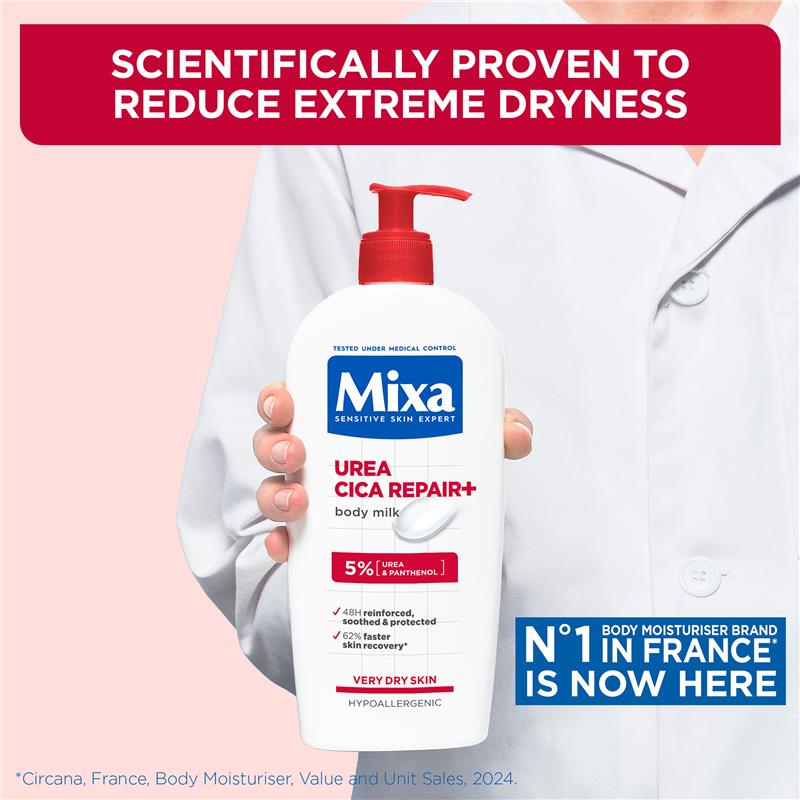 Buy Mixa Body Milk Urea Cica Repair 250ml Online at Chemist Warehouse®