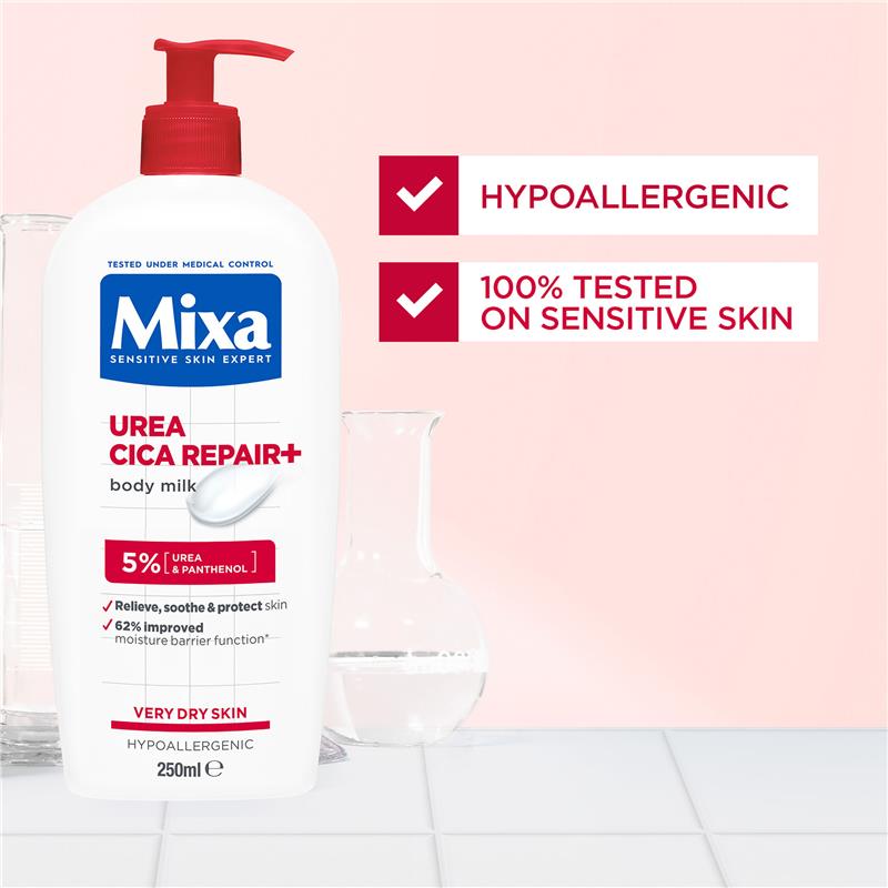 Buy Mixa Body Milk Urea Cica Repair 250ml Online at Chemist Warehouse®