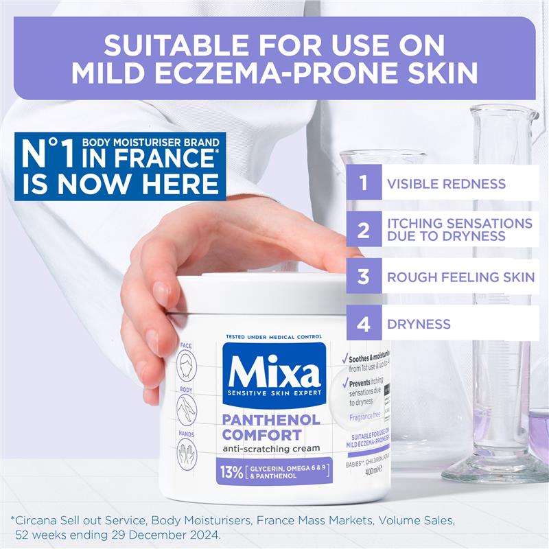Buy Mixa Body Cream Panthenol Comfort Anti-Scratching 400ml Online at ...