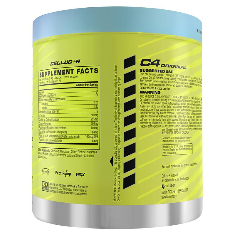 Buy Cellucor C4 Original Icy Blue Raspberry 50 Serves Online at Chemist ...