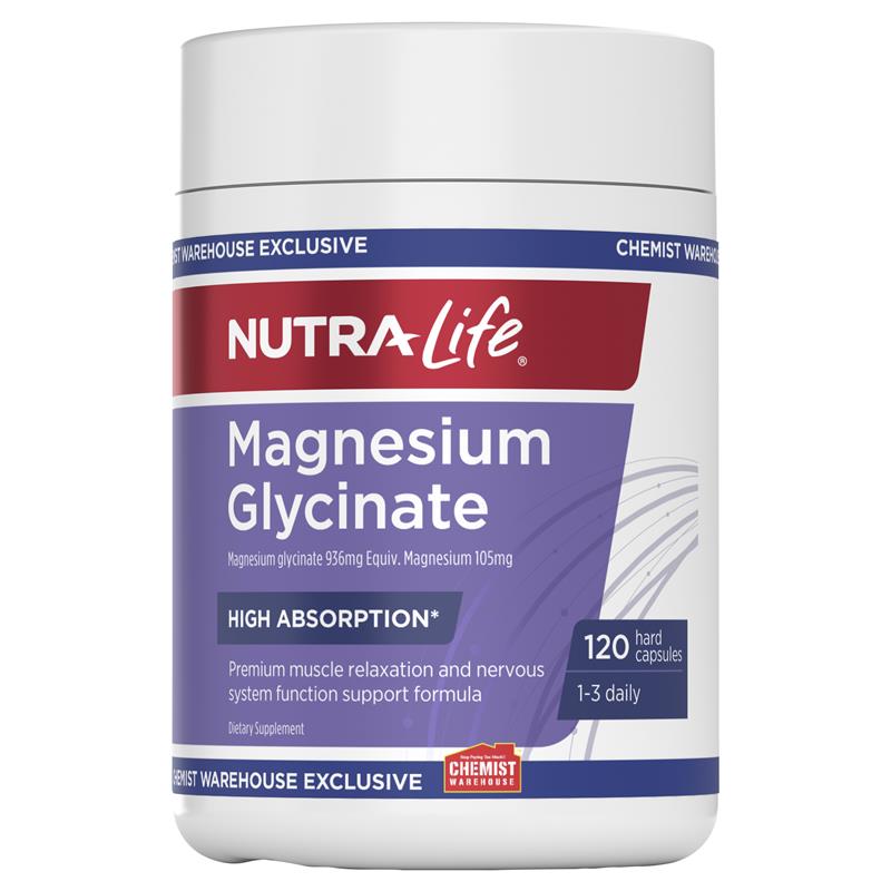 Buy NutraLife Magnesium Glycinate 120 Capsules Exclusive Online at ...