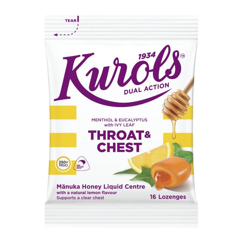 Buy Kurols Dual Action Throat & Chest Honey & Lemon 16 Lozenges Online ...