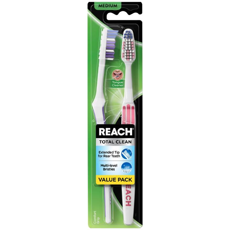 Buy Reach Total Clean Toothbrush Medium 2 Pack Online at Chemist Warehouse®